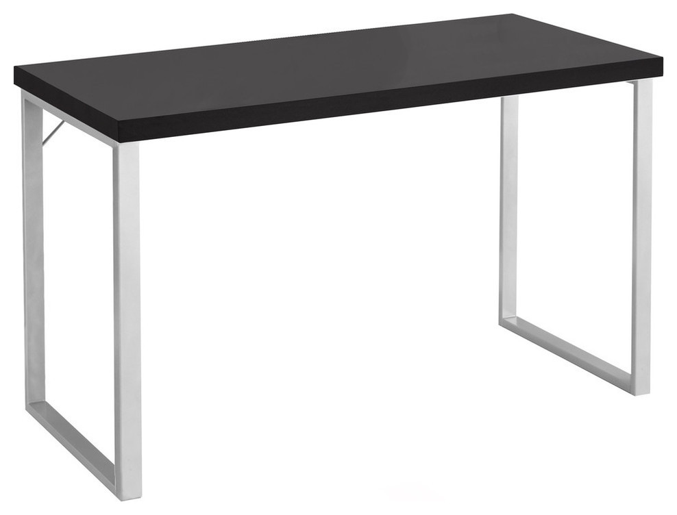 48" Computer Desk With Silver Metal Base - Contemporary - Desks And ...