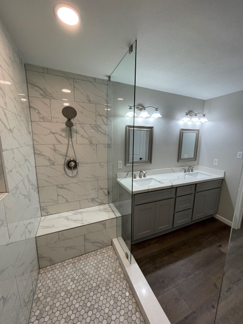 Primary Bathroom with Large Walk-In Shower - Contemporary - Bathroom ...