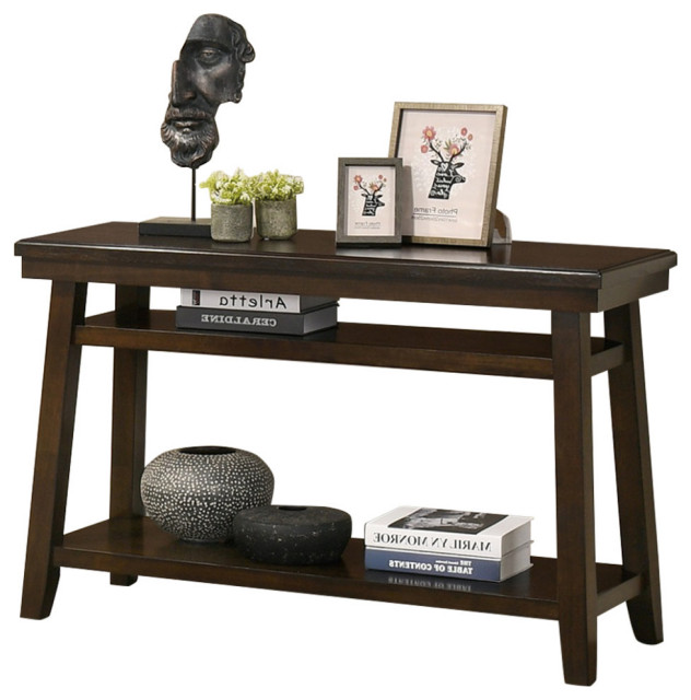 Rectangular Console Table, Dark Espresso - Transitional - Console ...