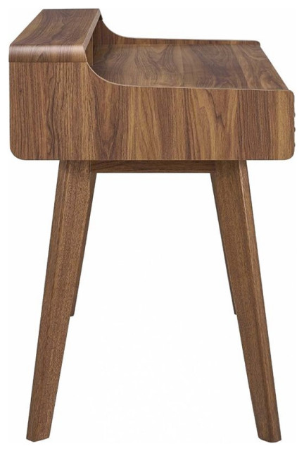 Modway Render Modern Wood Grain Laminate Writing Desk in Walnut ...