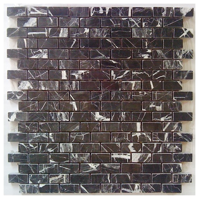 Interlocking China Black Mosaic Marble Tile - Contemporary - Mosaic ...