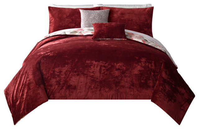 Lanwood Home Magnolia 5-Piece Comforter Set, King - Contemporary ...
