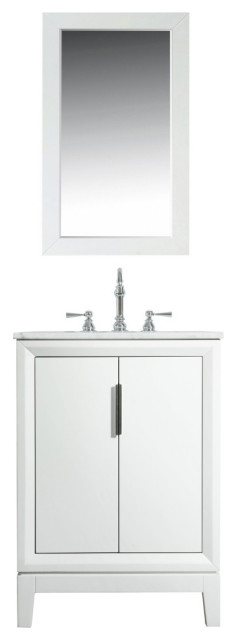 Elizabeth 24,"Single Sink Carrara White Marble Vanity - Transitional ...