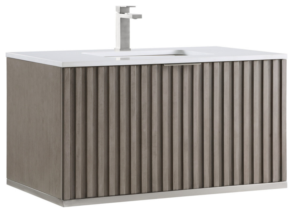 Terra 36" Wallmount Bathroom Vanity - Transitional - Bathroom Vanities ...