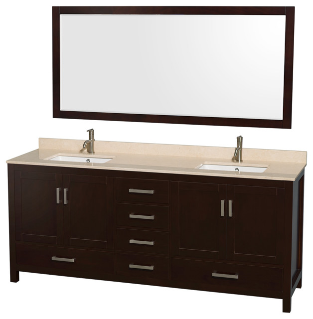 Wyndham WCS141480D.UNSM70 80 Inch Dual Bath Vanity with Square Sinks ...