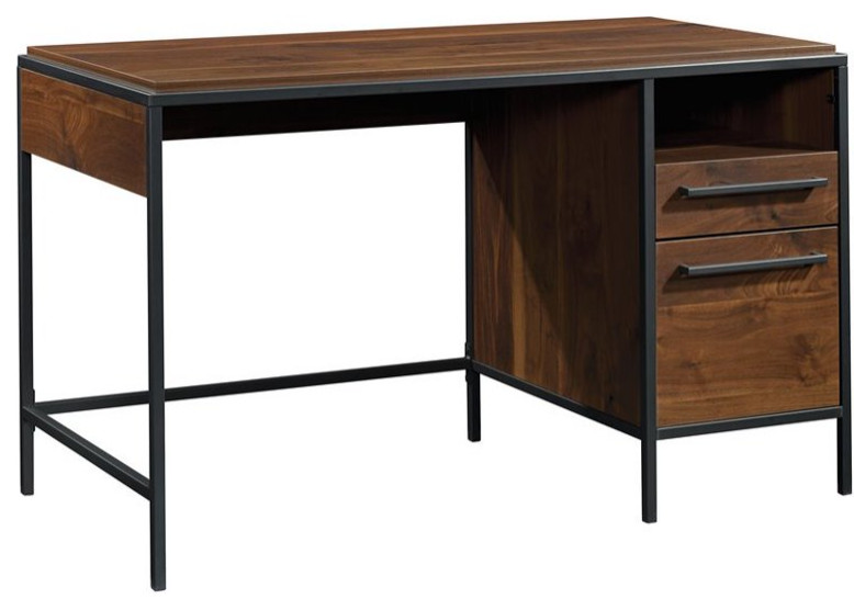 Modern Desk, Filing Drawer & Storage Drawer With Upper Open Shelf ...
