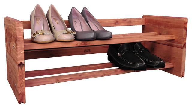 Two-Tier Aromatic Cedar Shoe Rack - Traditional - Shoe Storage - by ...