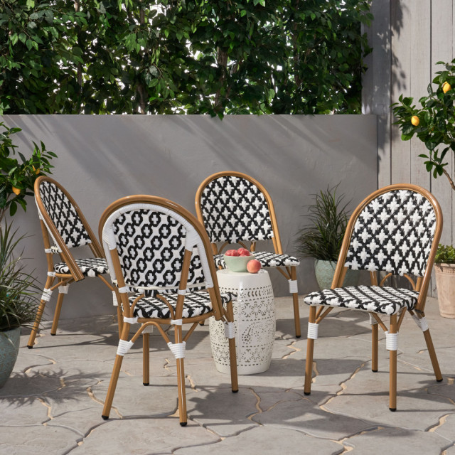 Bronson Outdoor French Bistro Chair, Set of 4 - Tropical - Outdoor ...