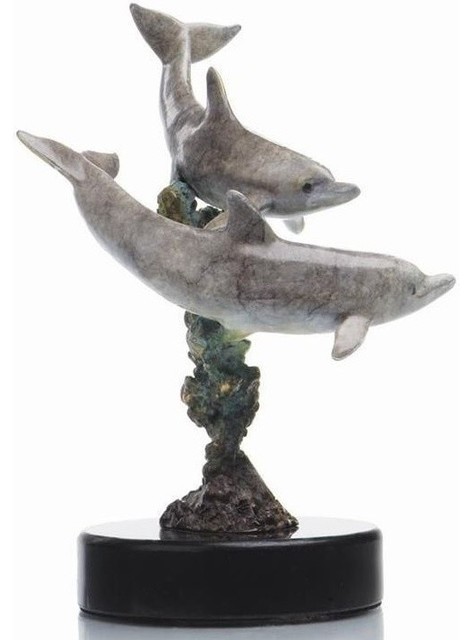 Double Dolphins Sculpture - Beach Style - Sculptures - by Wildlife ...