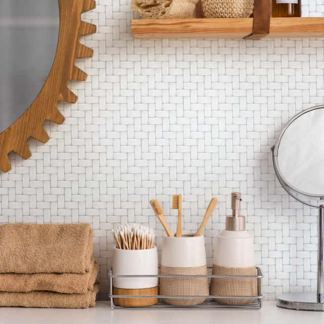 Expressions Weave White Glass Floor and Wall Tile - Traditional ...