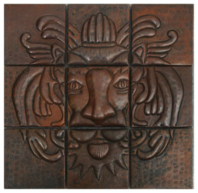 Lion Head Mosaic Design Copper Tile - Traditional - Mosaic Tile - by ...