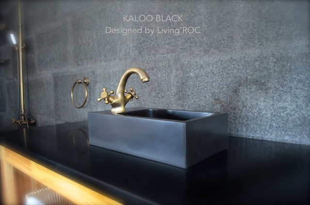 BLACK BASALT STONE TOILET HAND BATHROOM BASIN 400MM-KALOO BLACK ...