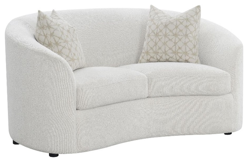 Coaster Rainn Modern Fabric Upholstered Tight Back Loveseat Latte ...