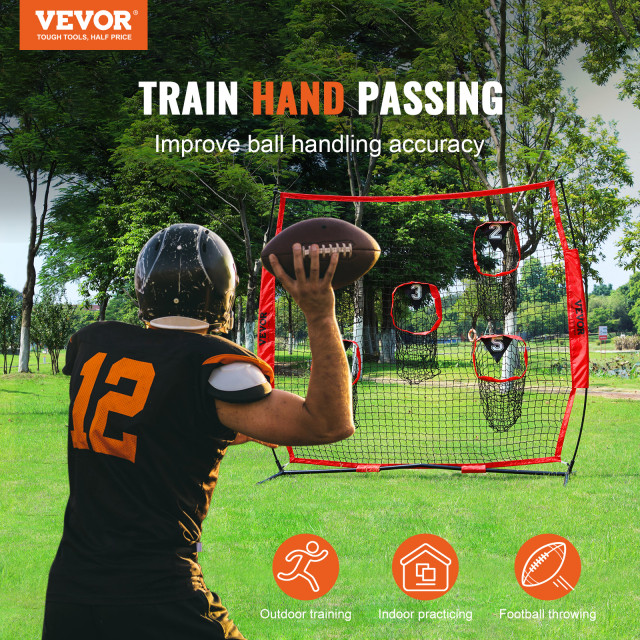 VEVOR 7x7 ft Football Trainer Throwing Net Portable Practice Net ...