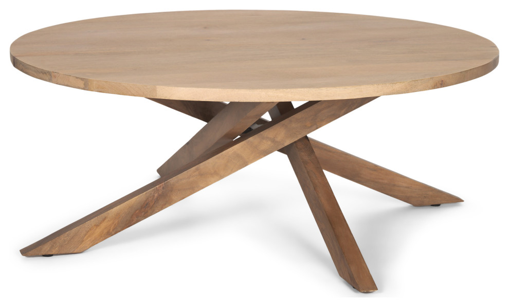 Solana Light Brown Wood Coffee Table - Transitional - Coffee Tables ...