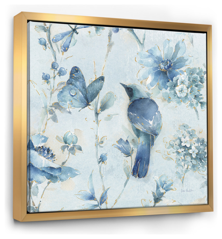 Designart Indigold Watercolor Flower Iii Farmhouse Framed Painting ...