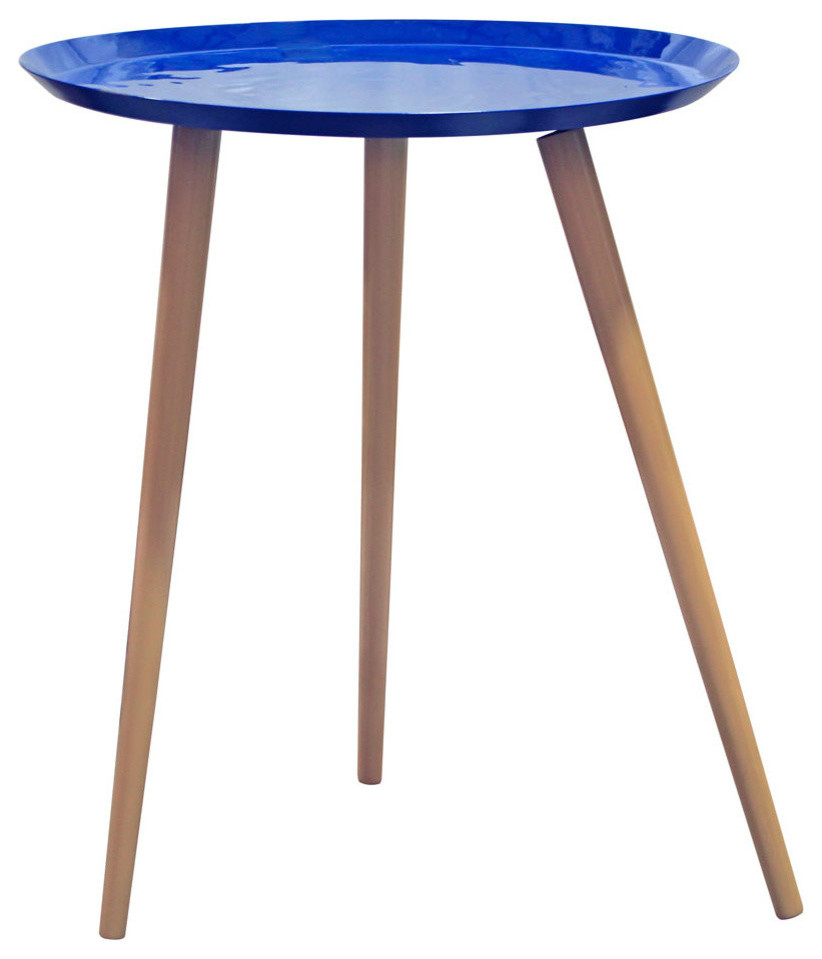 Lucerne Collection Taper End Table with Enamel Coating Indoor Serving ...