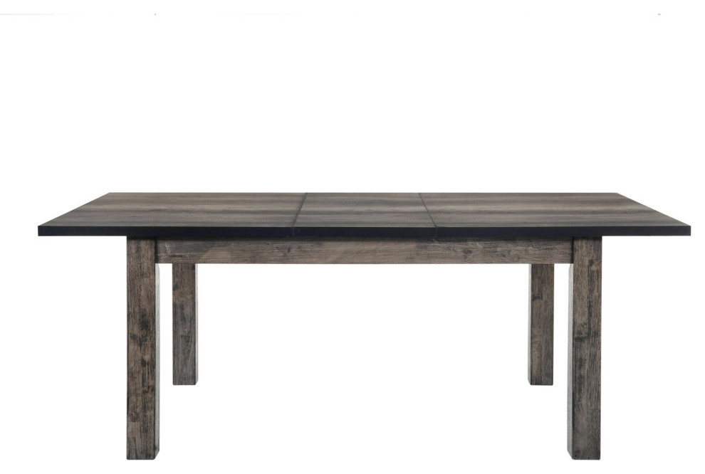 Rustic Dining Table, Straight Legs & Extendable Top for Extra Space ...