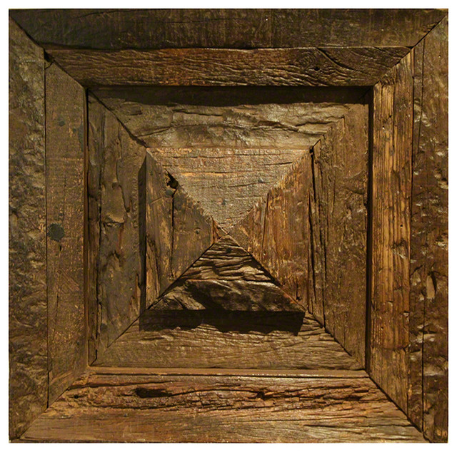 Reclaimed Antique Wood Rustic Wall Square, Panel 24" - Rustic - Wall ...