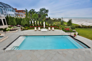 Wilmette, IL Rectilinear Swimming Pool with Separate Hot Tub ...
