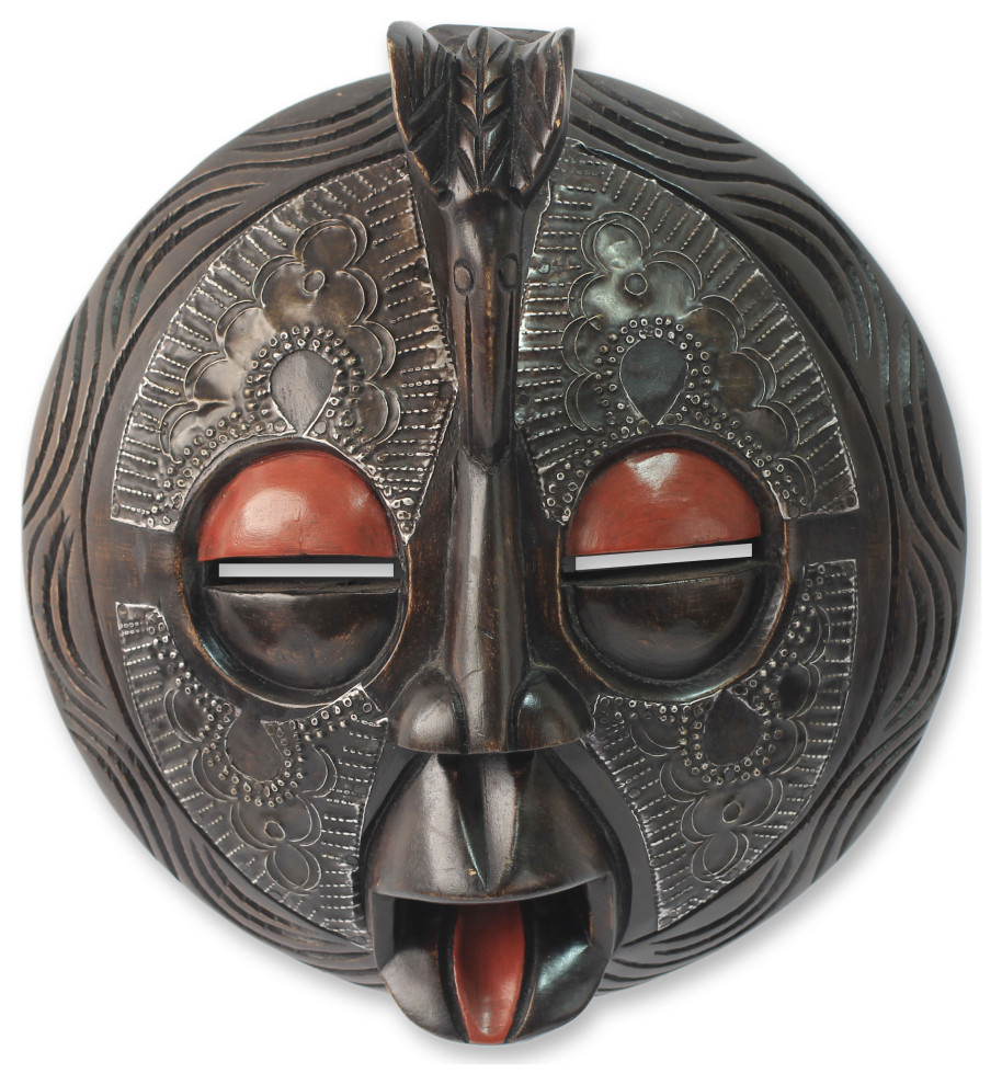 Novica Handmade Sankofa African Wood Mask - Tropical - Wall Accents ...