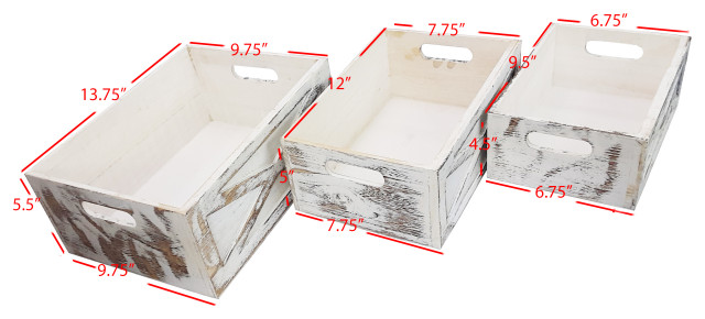 Rustic Nesting Wooden Crates Storage Container, Barn Door - Farmhouse ...