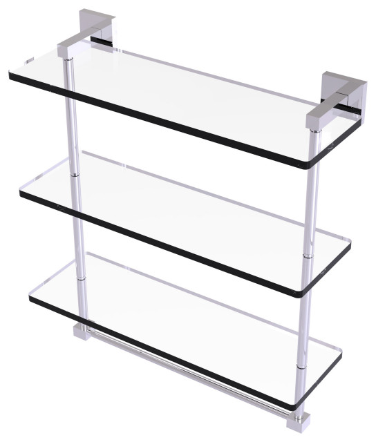 Montero Collection 16" Triple Tiered Glass Shelf - Modern - Display And ...