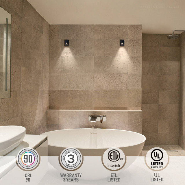 2 Pack 5CCT LED Wall Sconce, 100-277V Porch Light, 10%-100% Dimmable ...