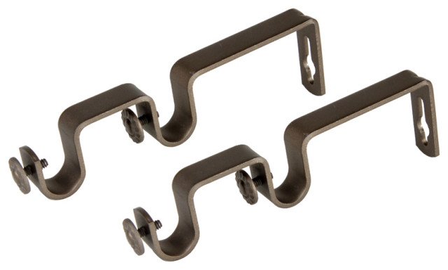5/8" Double Wall Bracket, Set of 2 - Transitional - Window Treatment ...