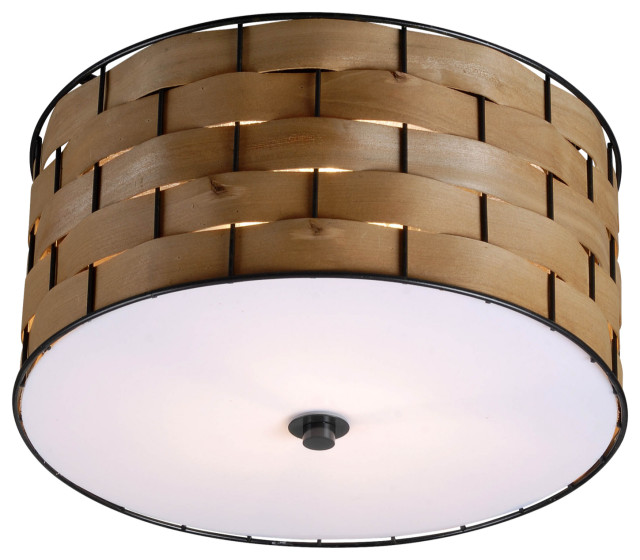 Kenroy 92044DWW 3-Light Flush Mount, Shaker - Transitional - Flush ...