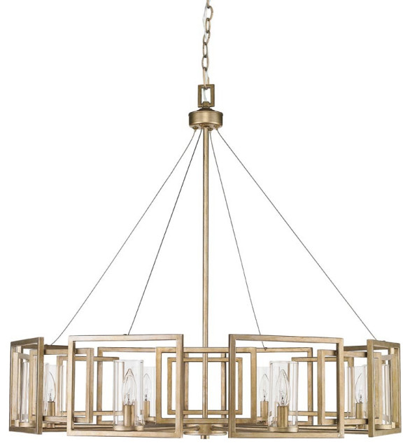 Golden 8-Light Chandelier, Gunmetal Bronze - Transitional - Chandeliers ...