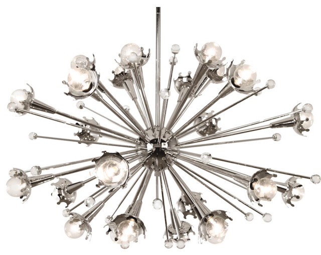 Robert Abbey Jonathan Adler Sputnik 24-Light 21" Chandelier, Nickel ...