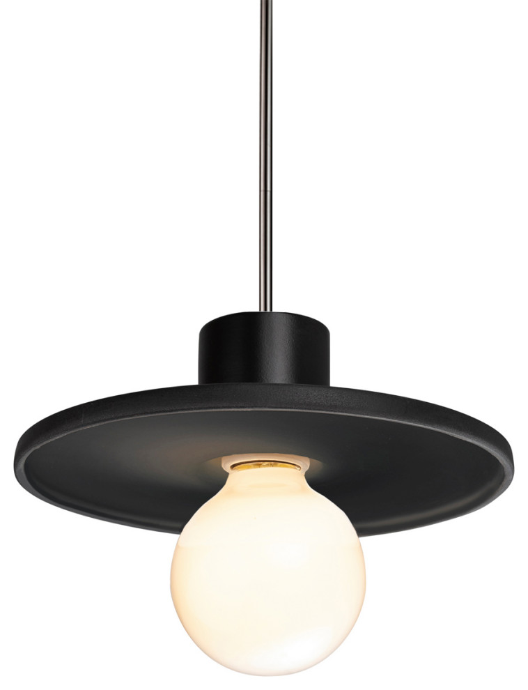 Radiance Saucer Pendant, Carbon, Matte Black, Brushed Nickel, Rigid ...