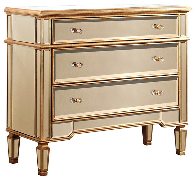 Elegant Decor Mf1-1002Ga Florentine Cabinet, Gold Leaf - Transitional ...