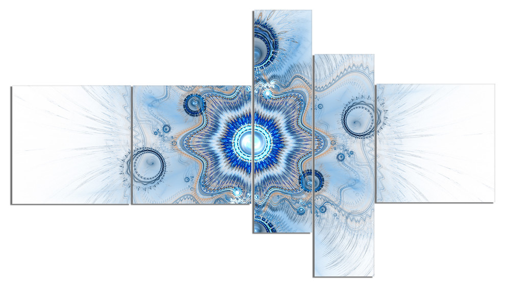 Cabalistic Blue Star Flower, Multipanel Abstract Canvas Art Print, 60 ...