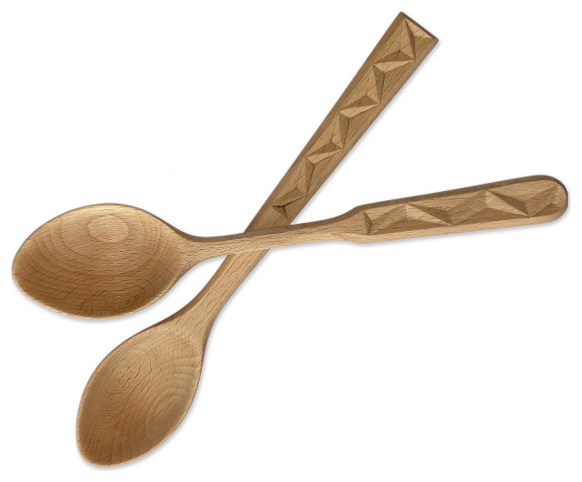 Novica Handmade Savory Traditions Wood Serving Spoons (Pair ...