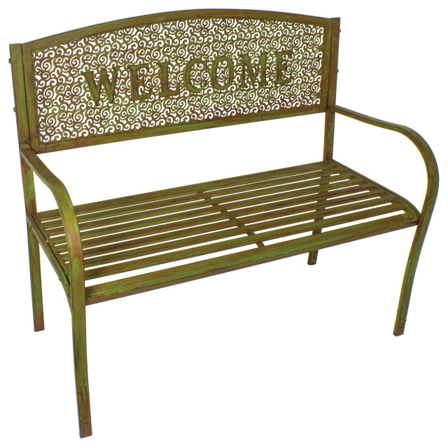 UpperDeck Outdoor Welcome Bench - Farmhouse - Outdoor Benches - by J ...