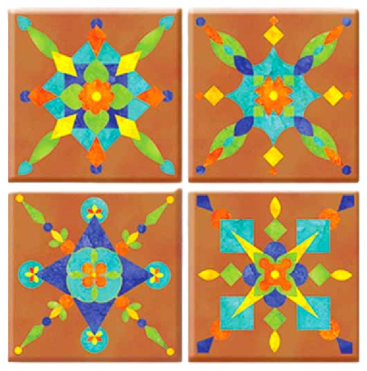 Fiesta Peel and Stick Tile, 4-Piece Set - Contemporary - Wall And Floor ...