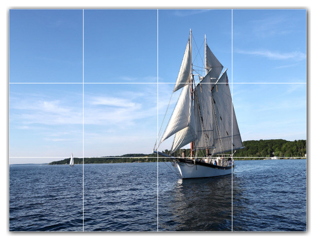 Boat Ceramic Tile Wall Mural HZ500232, 24" Wide x 18" High - Beach ...