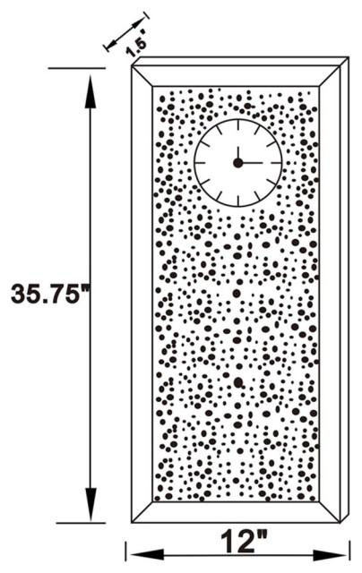 Pemberly Row Modern Glass Silver Finish Crystal Inlay Rectangle Clock ...