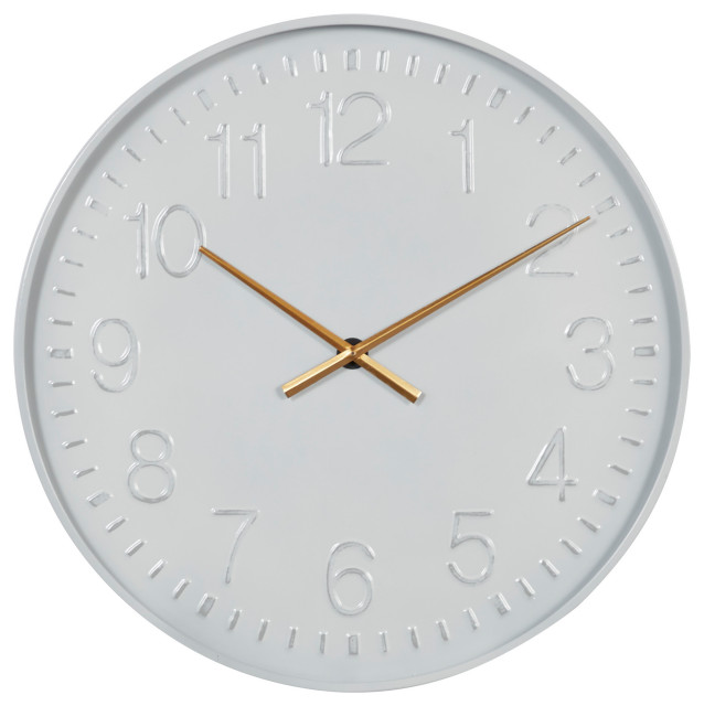 Contemporary White Metal Wall Clock 43321 - Contemporary - Wall Clocks ...