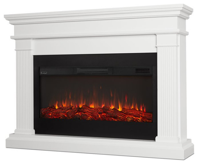 Real Flame Beau Amish Style Solid Wood Electric Fireplace in White ...