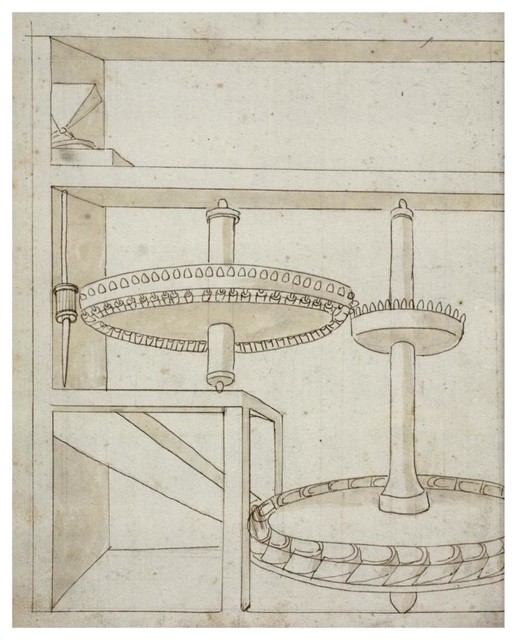 "Folio 40: mill with horizontal water wheel" Paper Art, 24"x30 ...