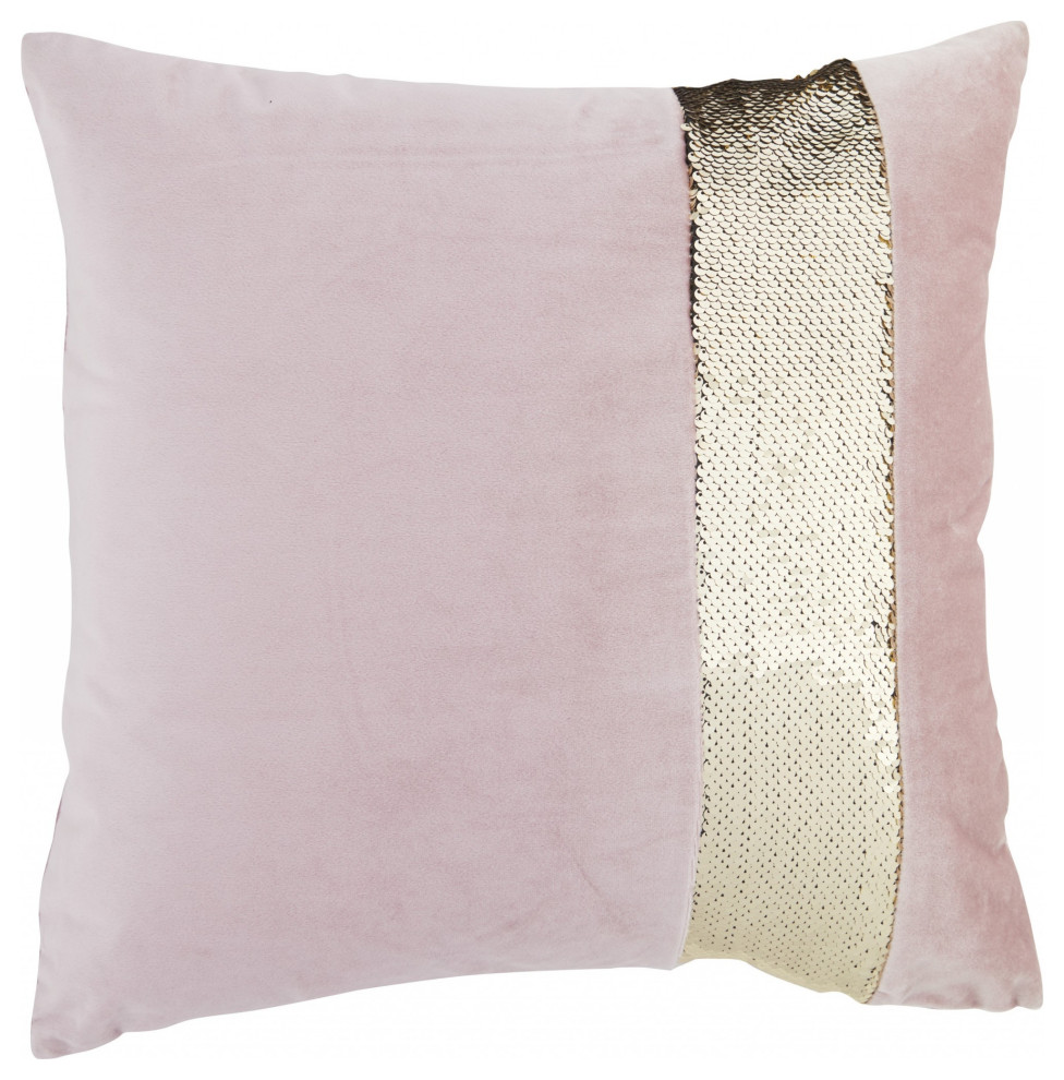 Light Pink Throw Pillow With Sequin Stripe - Contemporary - Decorative ...