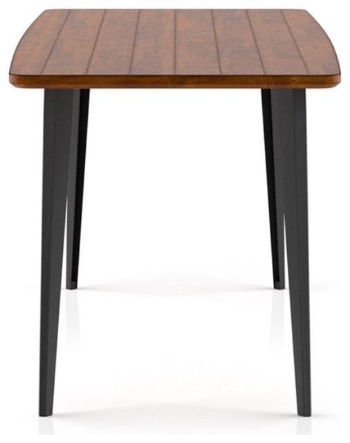 Bowery Hill Modern Uma 60 Inch Brown Oak Wood Dining Table Finish ...