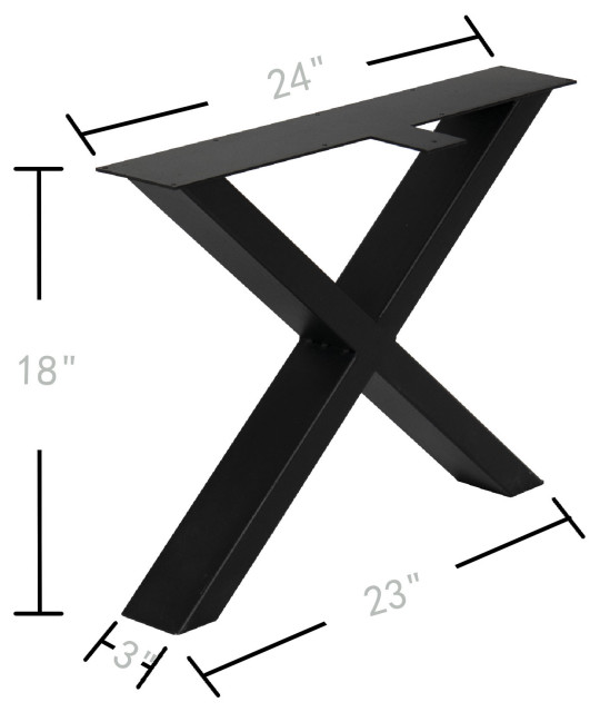 X-Type Table Leg, Set of 2, 18'' - Modern - Table Tops And Bases - by ...