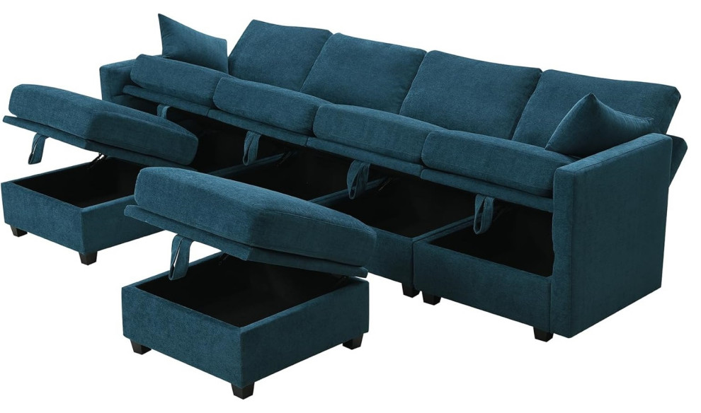 Sectional Sofa, Unique Design With Plenty Storage Space & Adjustable ...