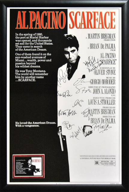 Scarface Signed Movie Poster, Custom Frame - Contemporary - Prints And ...
