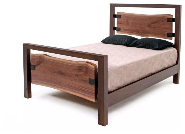 Modern Live Edge Bed, Queen - Rustic - Platform Beds - by Woodland ...