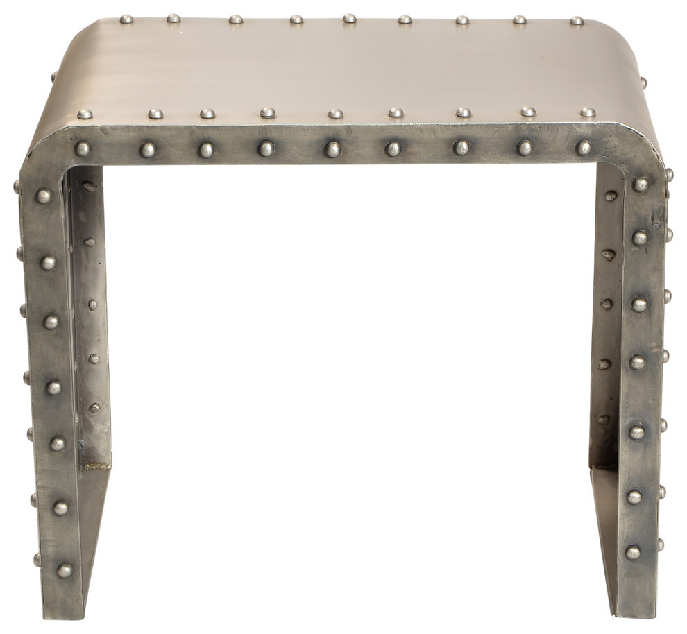 Sheridan Cast Iron Side Table in Gold Featuring Rivet Detailing ...